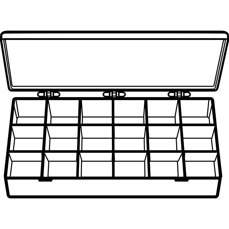 M-Series 6690TF (M200) Opaque Safety Yellow 18 Compartment Box